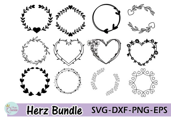 Plotterdatei Kranz Rahmen Wreaths Designs SVG DXF PNG | Etsy