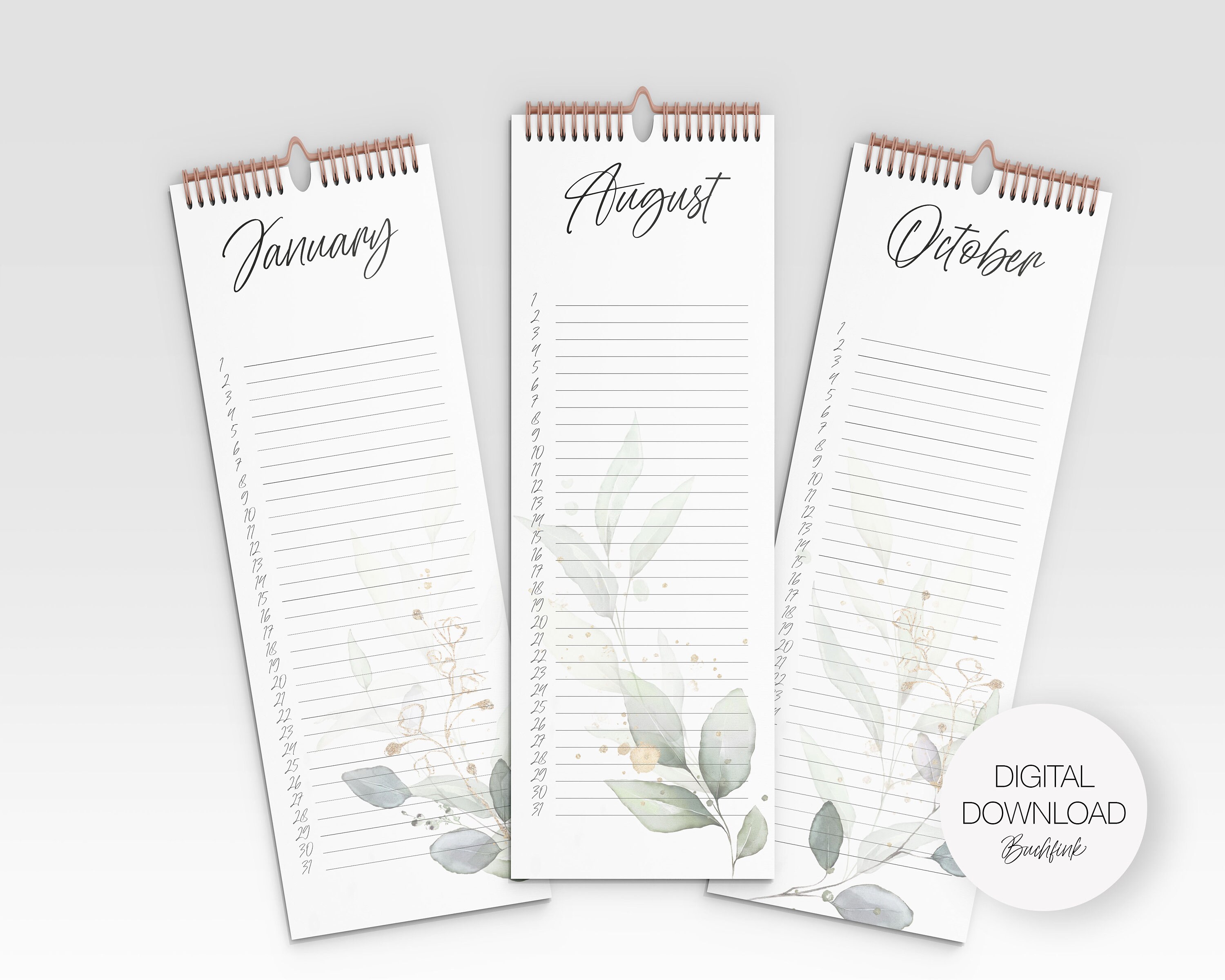 Perpetual Calendar Eucalyptus Birthday Calendar Print - Etsy