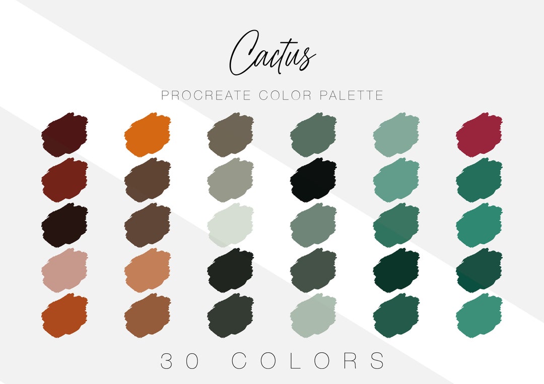 CACTUS Color Palette, Procreate, Swatches, Ipad, Greenery - Etsy