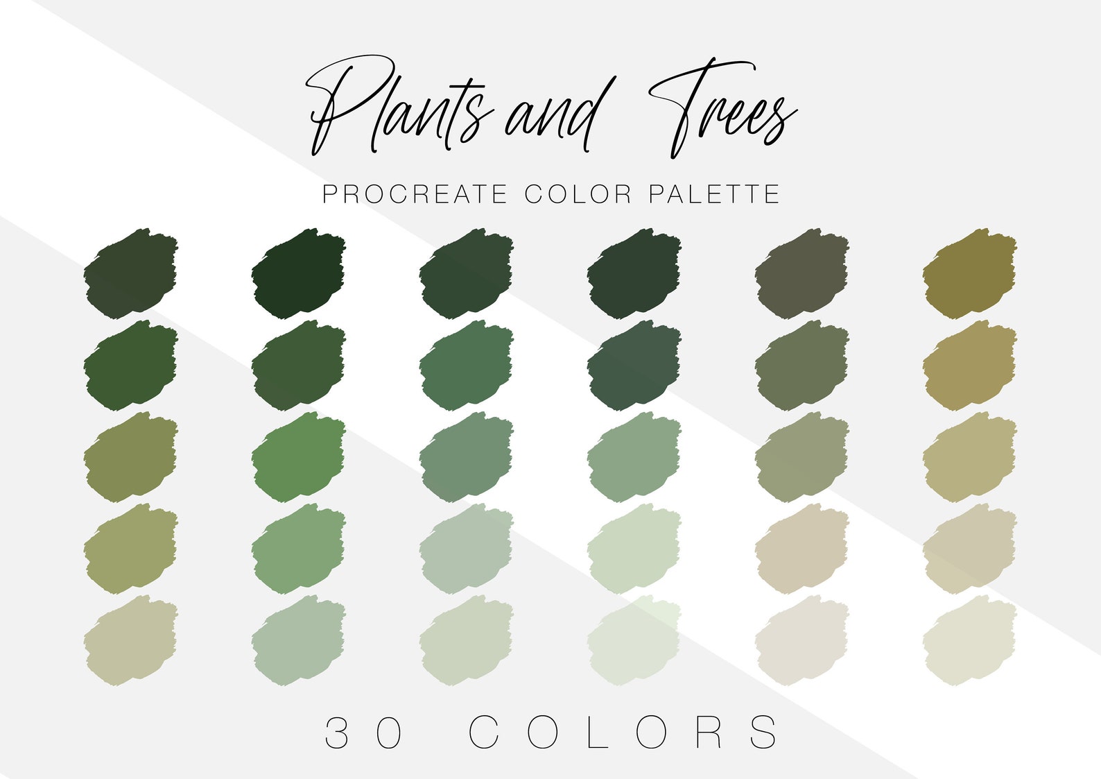 PLANTS and TREES Color Palette, Procreate, Swatches, Ipad, Greenery - Etsy