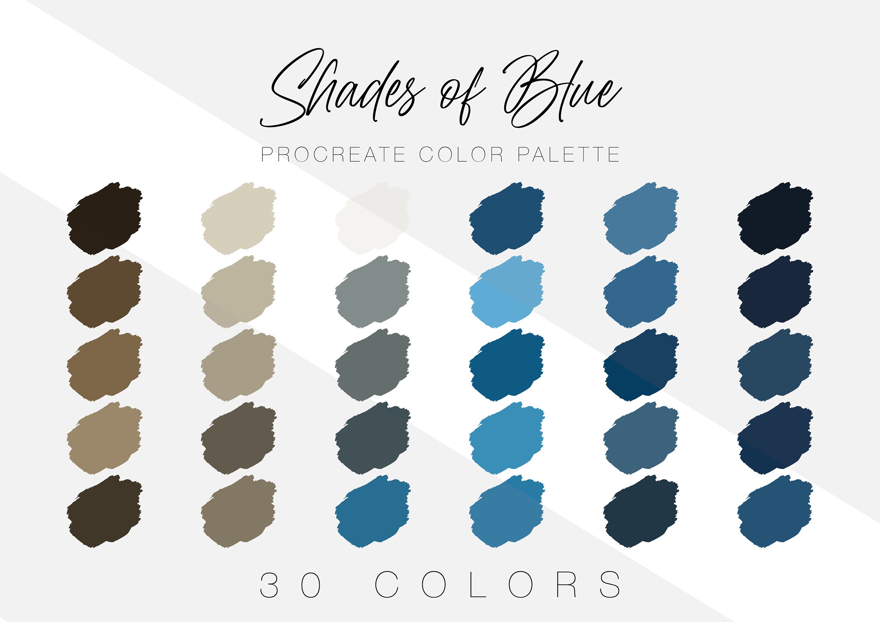 SHADES OF BLUE Color Palette, Procreate, Swatches, iPad, Greenery - Etsy.de