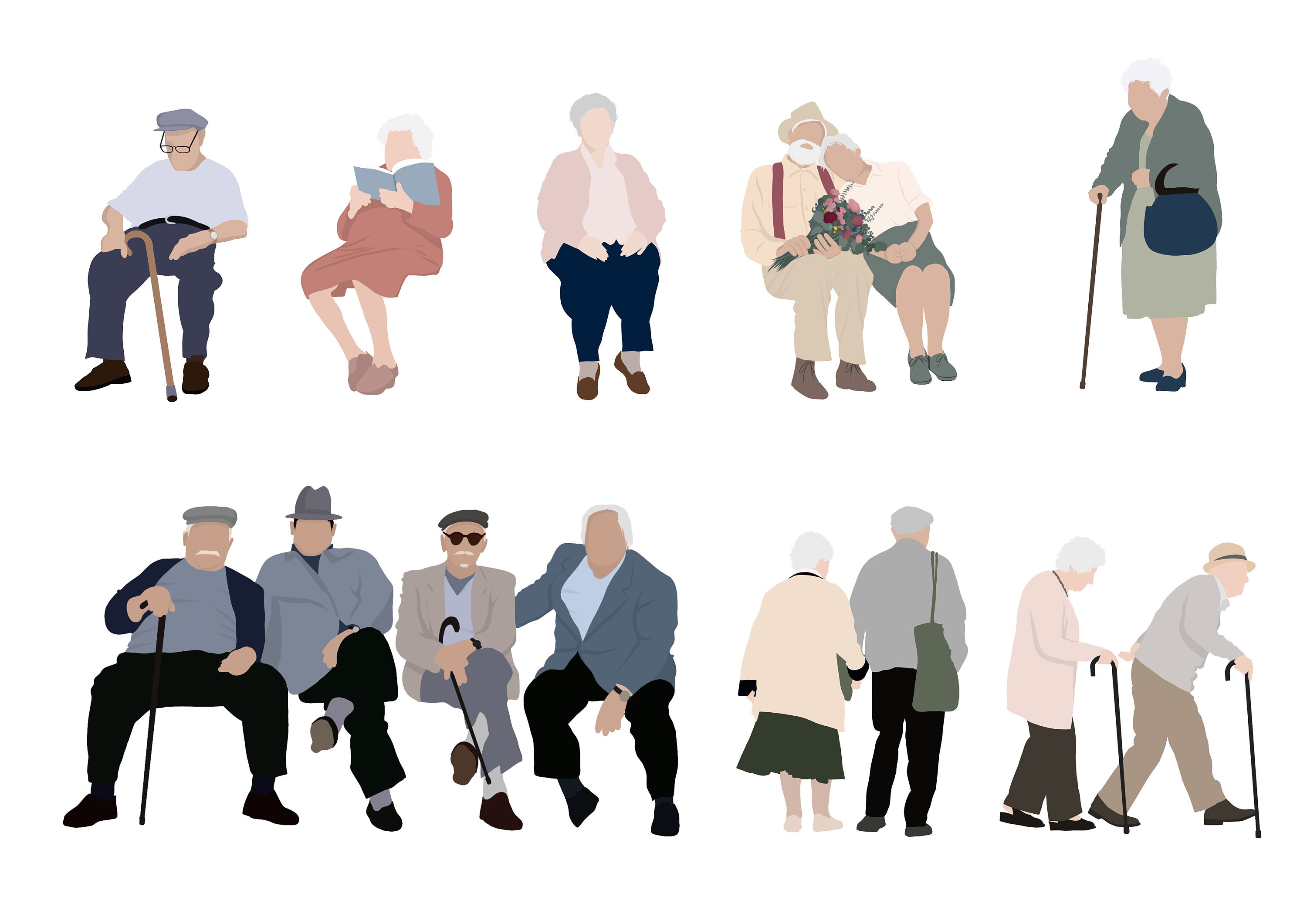 MEGA Package Vector Clipart PNG AI Human Person Illustration Woman Man ...