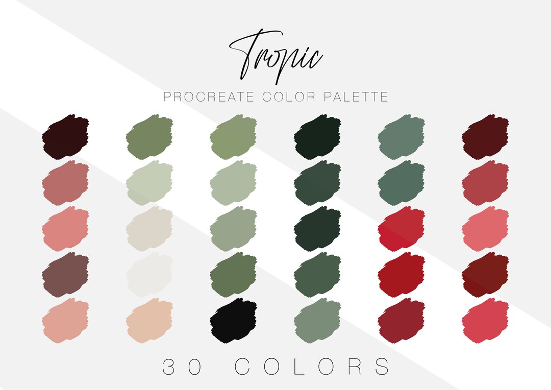 TROPIC Color Palette, Procreate, Swatches, Ipad, Greenery - Etsy