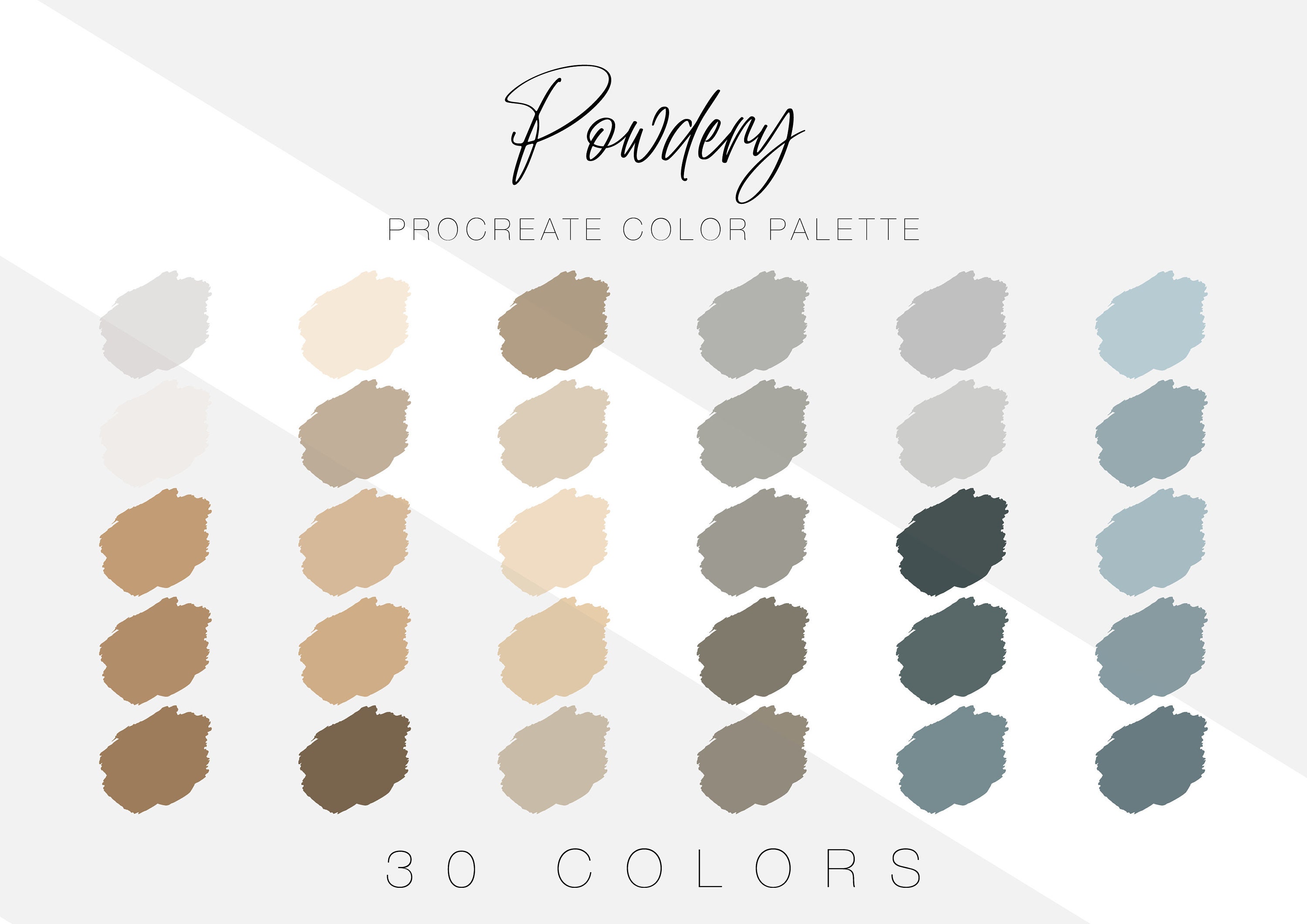 POWDERY Color Palette, Procreate, Swatches, Ipad, Greenery - Etsy