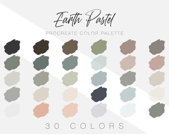 Soft Winter Color Palette Procreate Swatches Ipad Greenery | Etsy