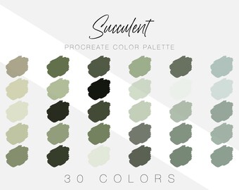 Soft Winter Color Palette Procreate Swatches Ipad Greenery | Etsy