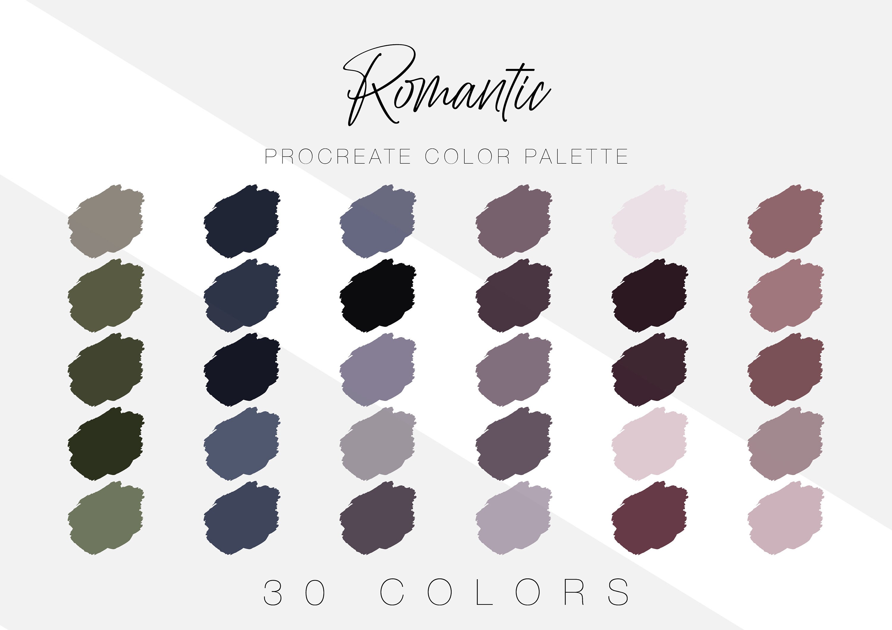 ROMANTIC Color Palette, Procreate, Swatches, iPad, Greenery - Etsy.de