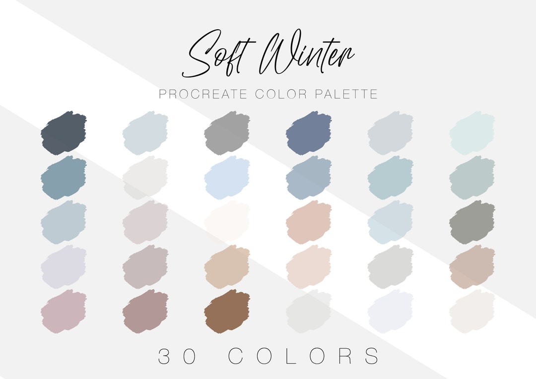 Soft Winter Color Palette, Procreate, Swatches, Ipad, Greenery - Etsy