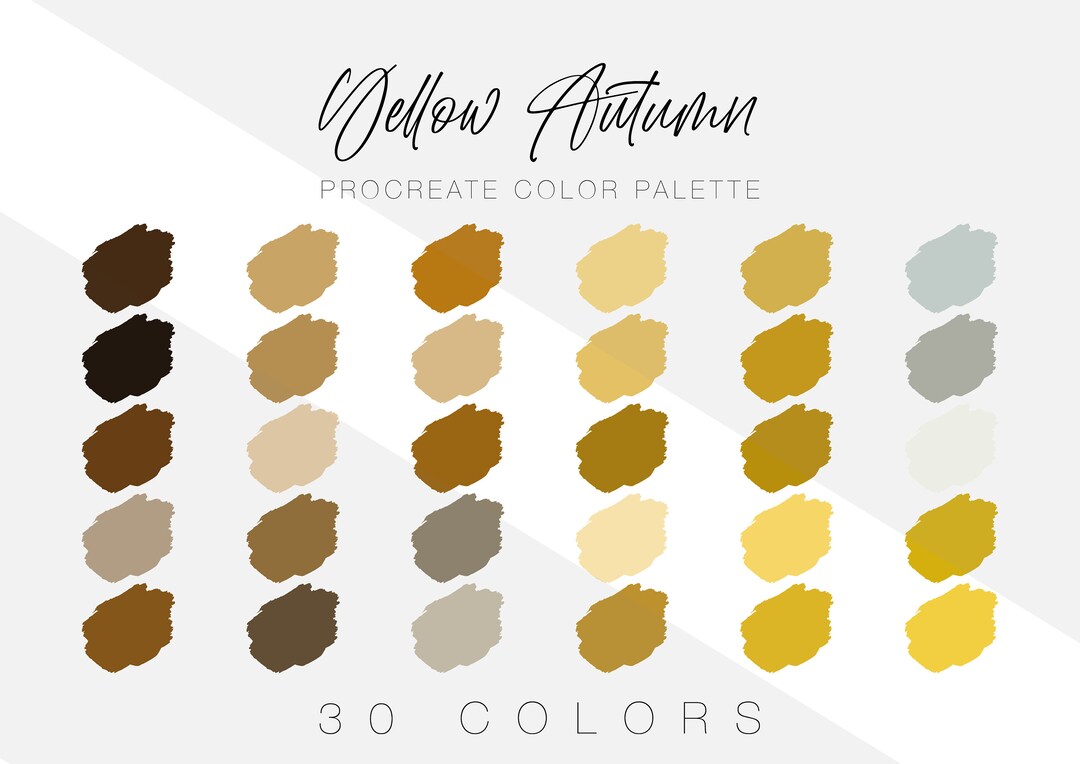 YELLOW AUTUMN Color Palette, Procreate, Swatches, Ipad, Greenery - Etsy