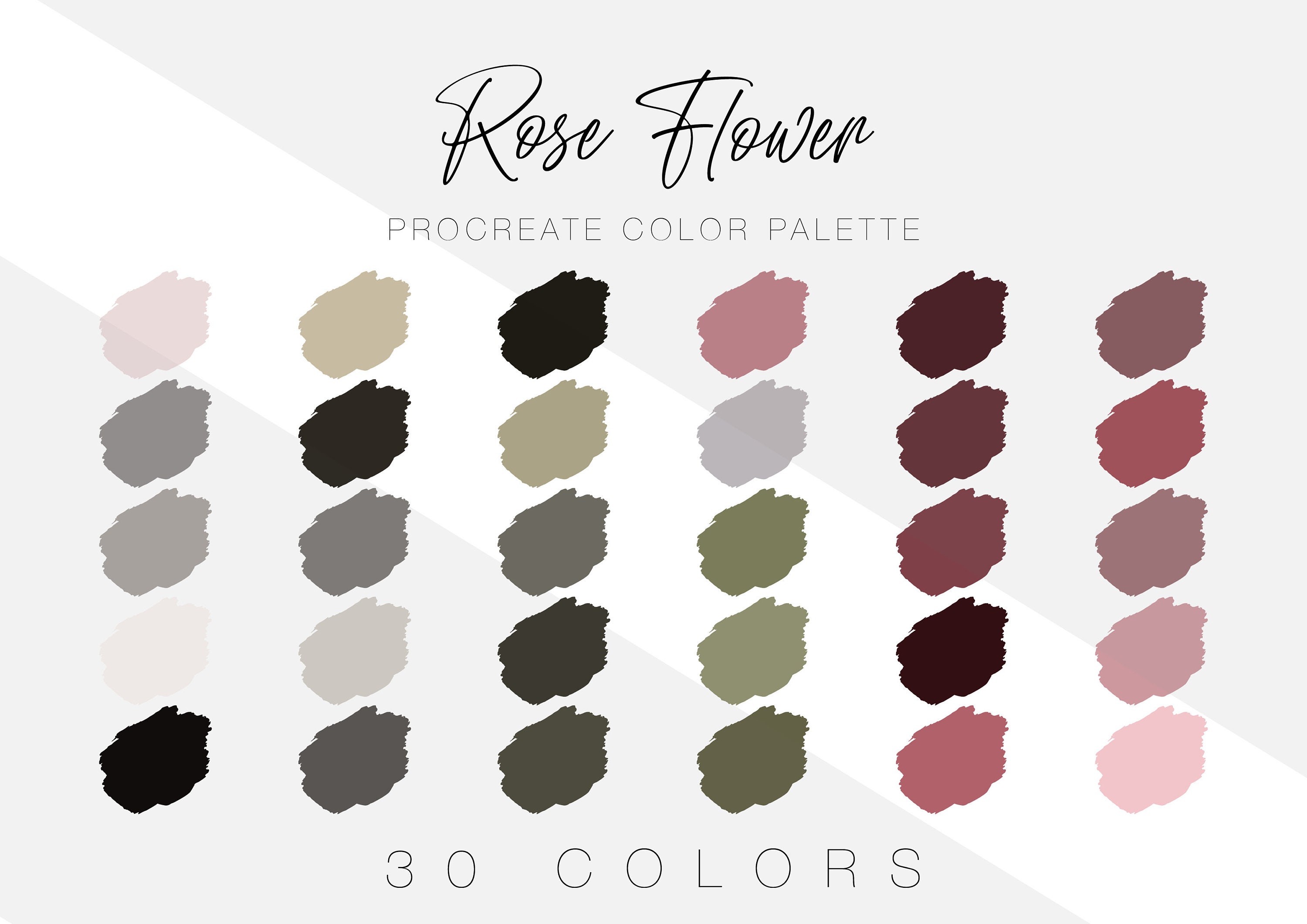 ROSE FLOWER Color Palette, Procreate, Swatches, Ipad, Greenery - Etsy