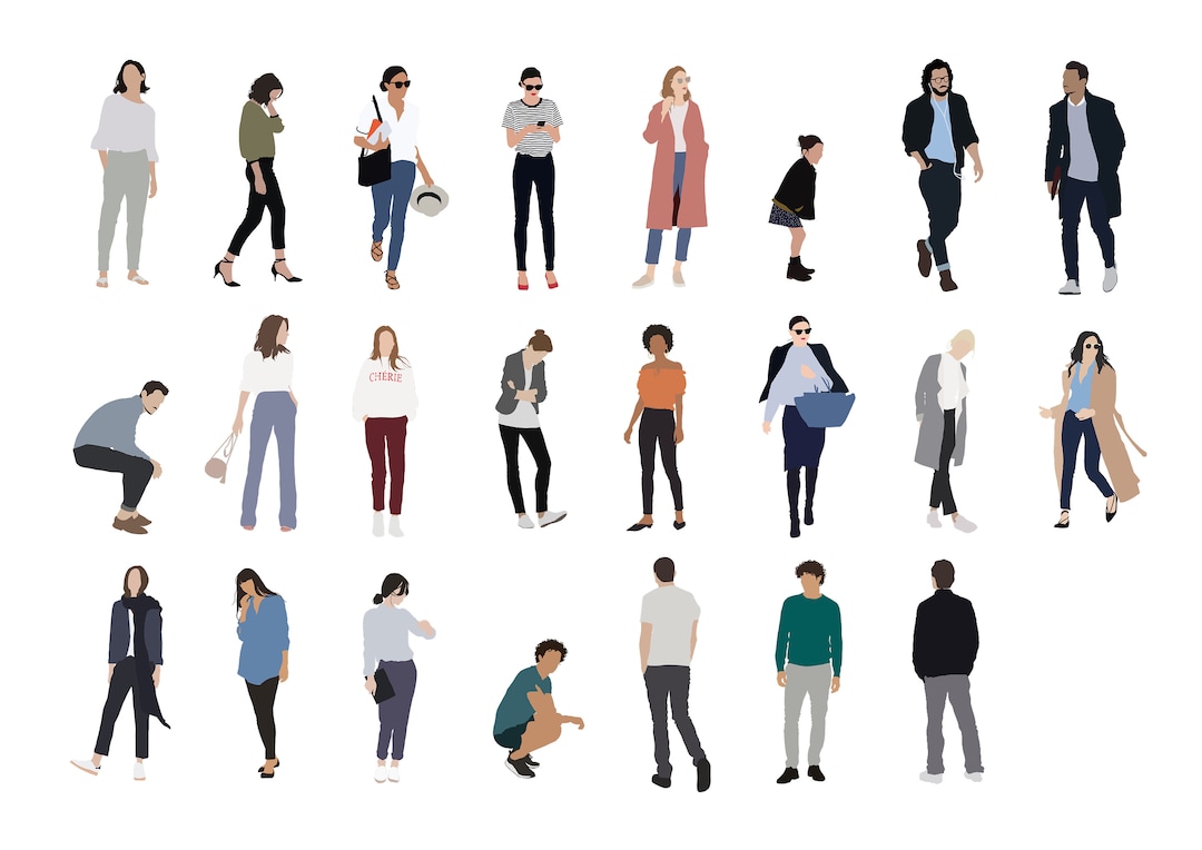23 People Package Vector Clipart PNG AI Human Person Illustration Woman ...