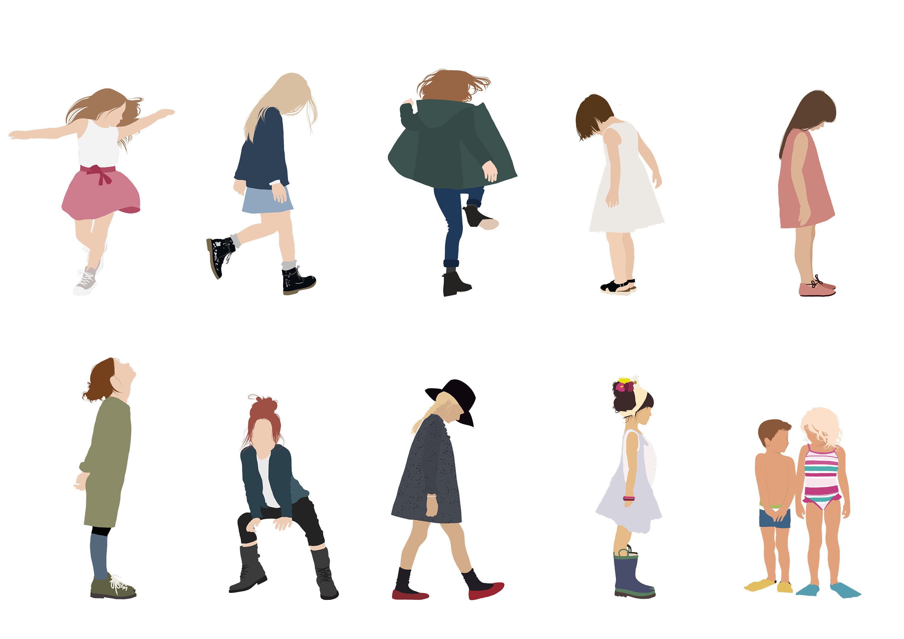 41 People Package Vector Clipart PNG AI Human Person Illustration Woman ...