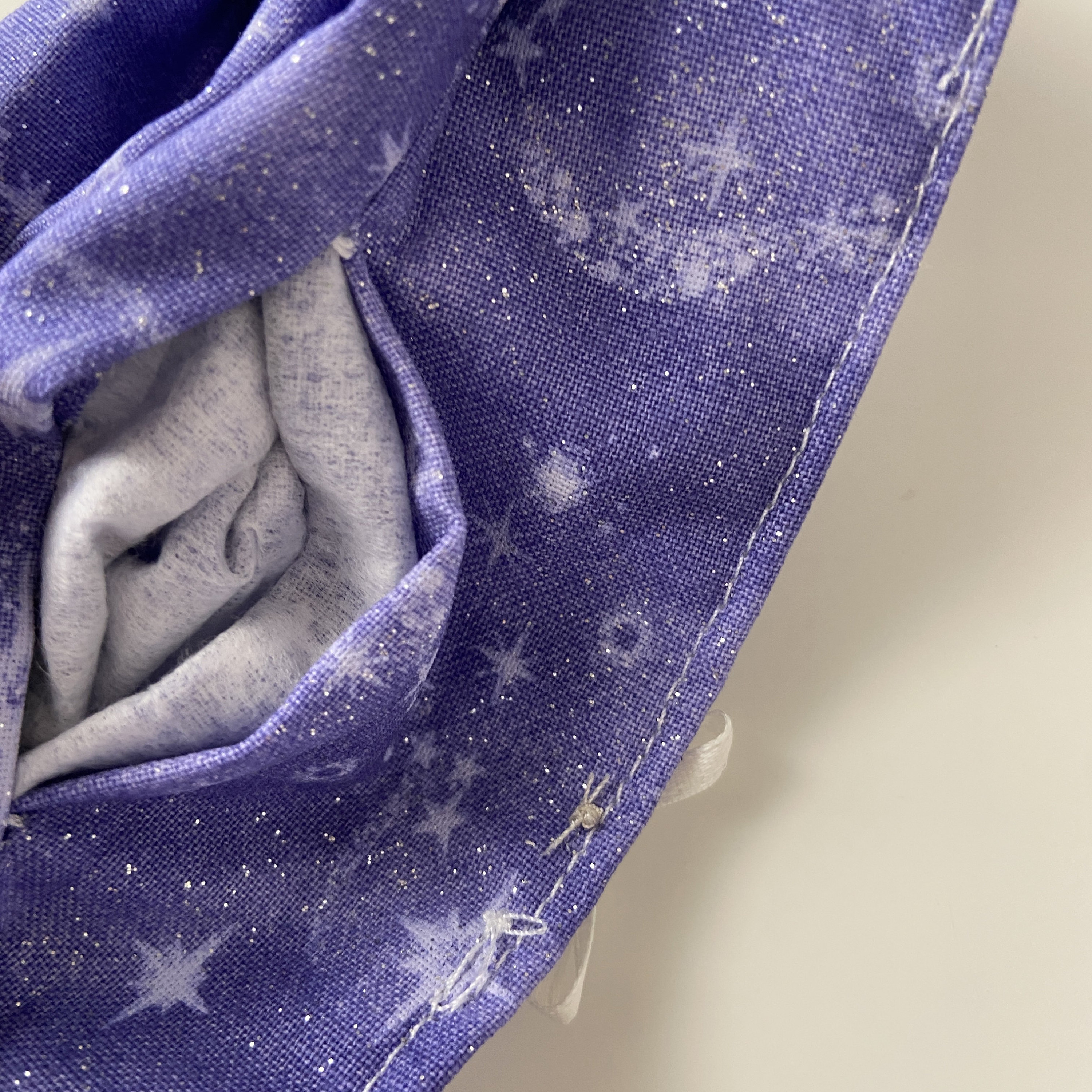 The twilight mask violet facemask with white lace and white | Etsy