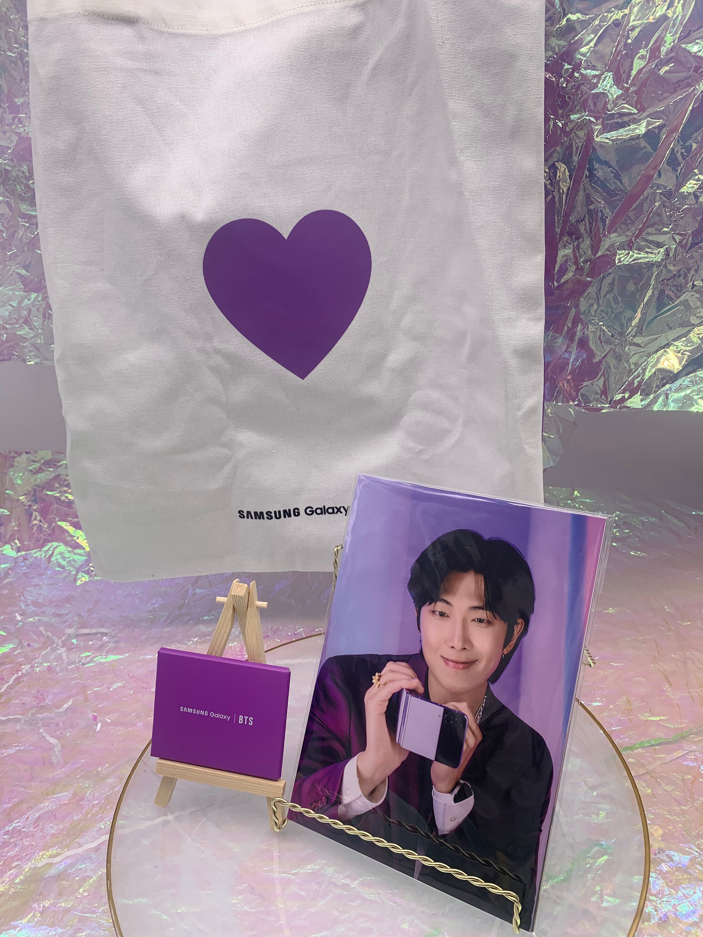 Official Samsung Unpacked X BTS Pop-up photocard, Postcard, & Tote Bag ...