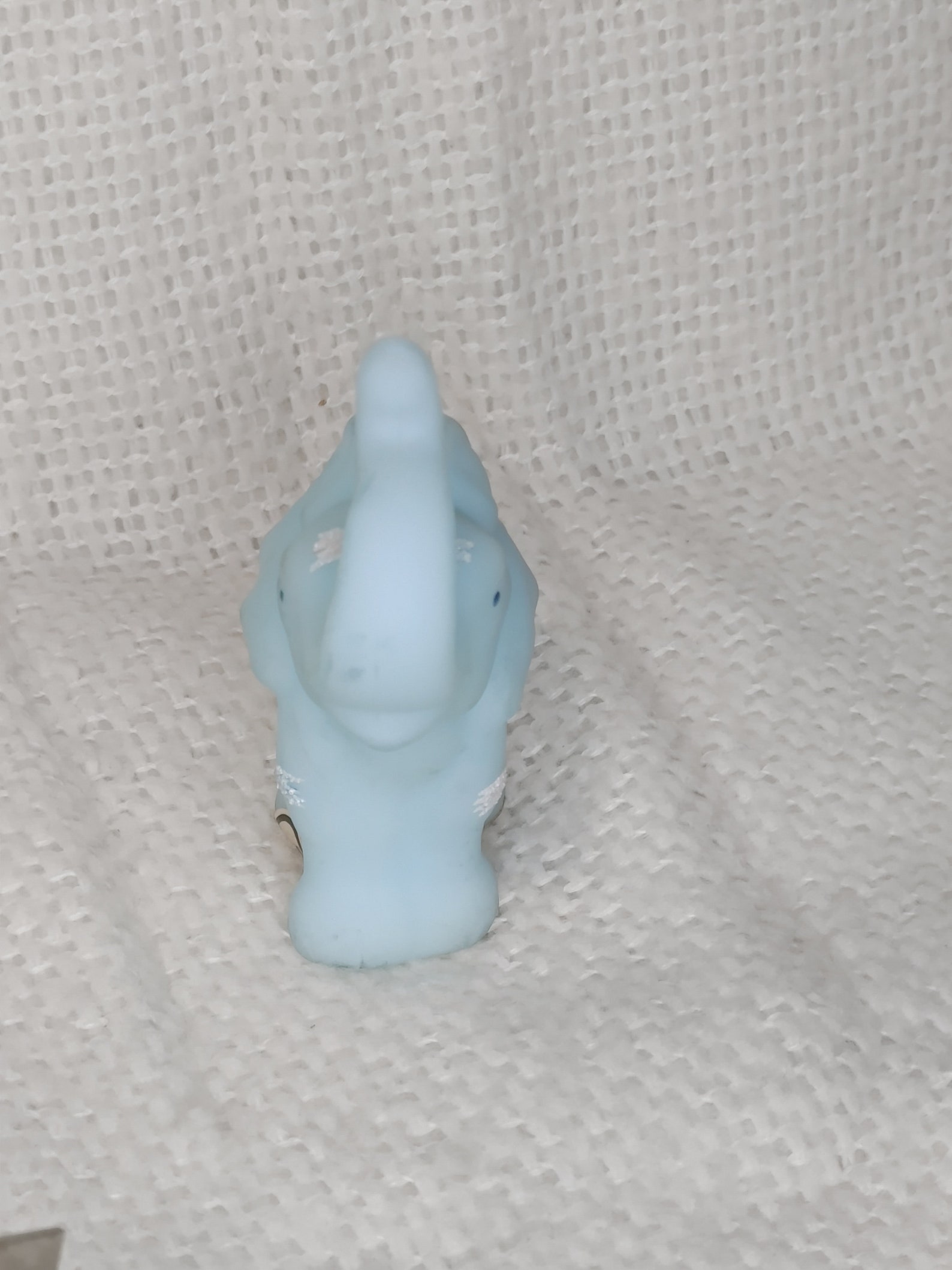 Fenton Blue Satin Glass Elephant Hand Painted Glitter Flower Signed ...