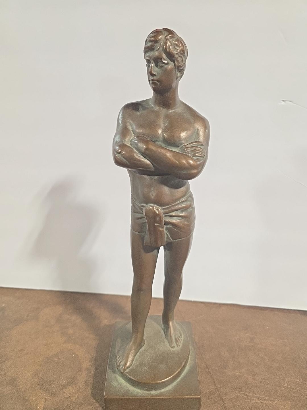 Rare Vintage Male Athlete Durastone Bronze Overlay 16" Tall - Etsy