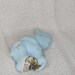Fenton Blue Satin Glass Elephant Hand Painted Glitter Flower Signed ...
