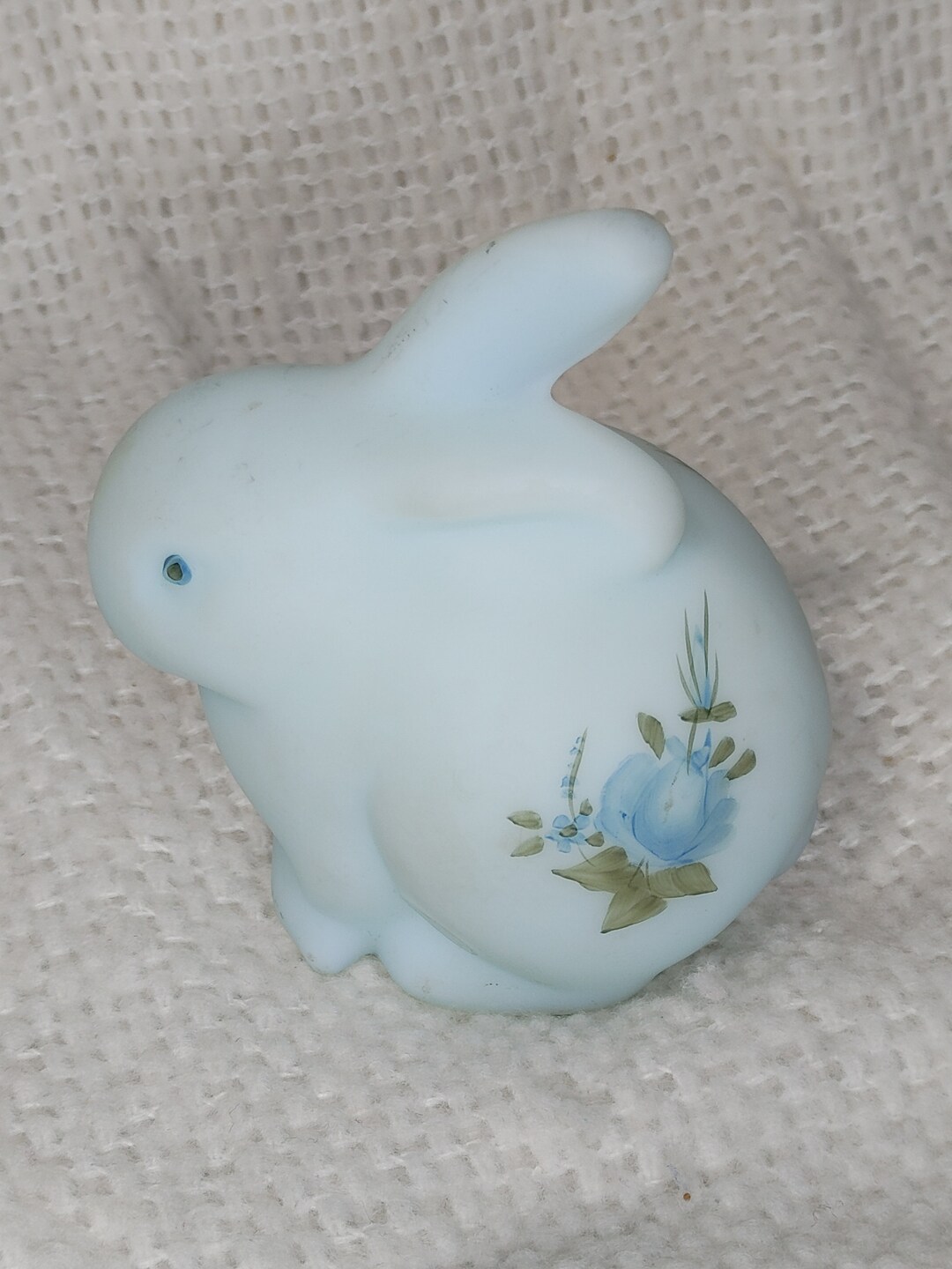 Fenton Satin Blue Bunny Hand Painted With Original Sticker - Etsy