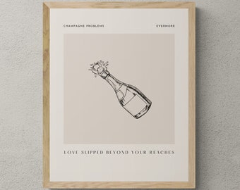 Champagne Bottle Poster - Etsy