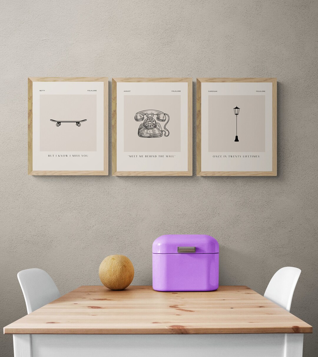 Taylor Swift Folklore Love Triangle Line Art Set of 3 Betty - Etsy