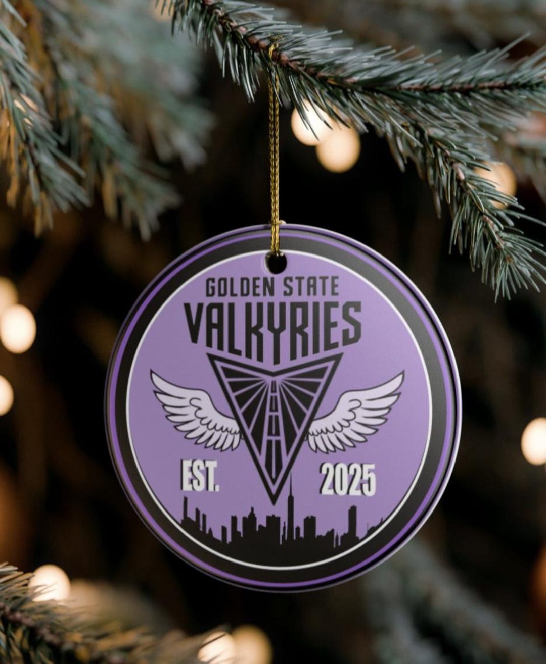 Golden State Valkyries Inspired Basketball Ornament | Ceramic Round ...