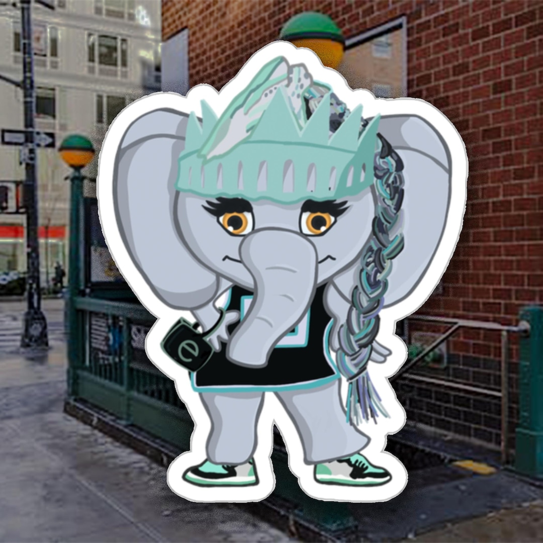 Ellie the Elephant Mascot Inspired Sticker, Celebrate the Spirit of the ...