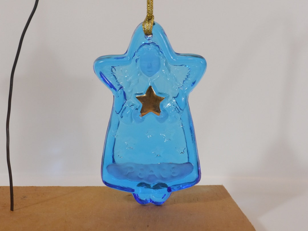 Keepsake Ornament blue Glass Angel - Etsy