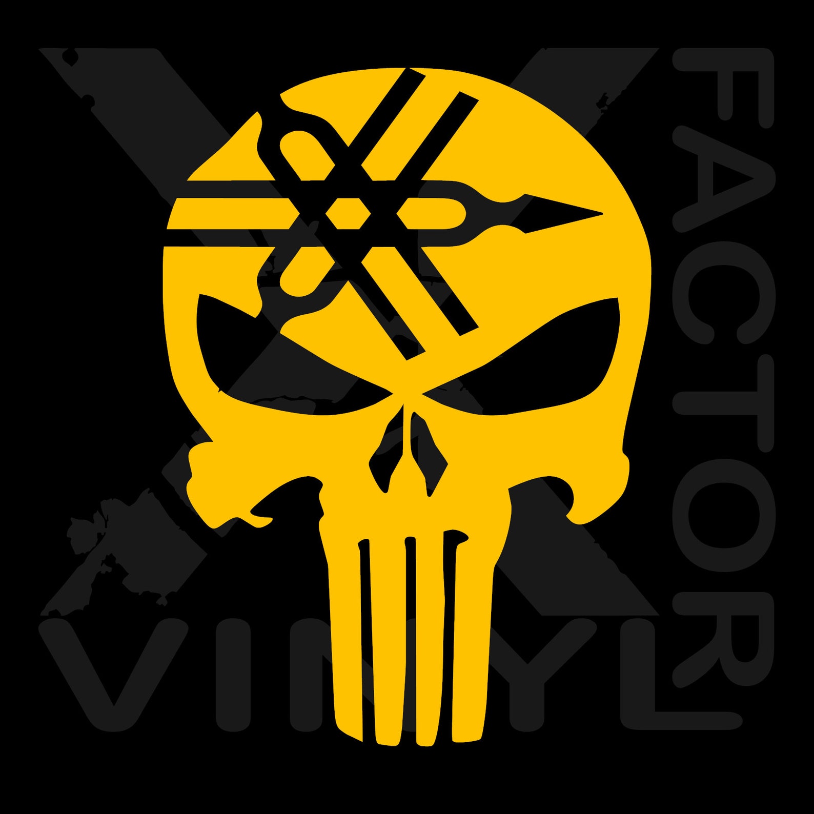 Yamaha Punisher Dicut Vinyl Skull Decal 15 Color 5 sizes YZ R1 | Etsy