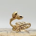Gold Acorn With Oak Leaves Adjustable Ring - Acorn Ring, Fall Rings ...