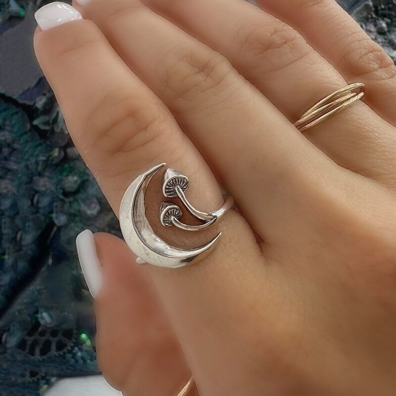 Silver Moon Ring - Etsy
