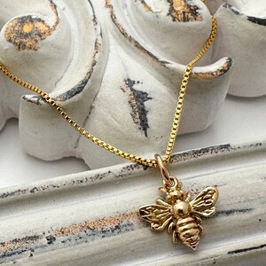 Dainty Bee Necklace - Tiny Silver, Rose or Gold Bee Jewelry, Sparkling ...