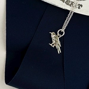 Sterling Silver Raven Necklace - Tiny Raven, Messenger Bird, Raven ...