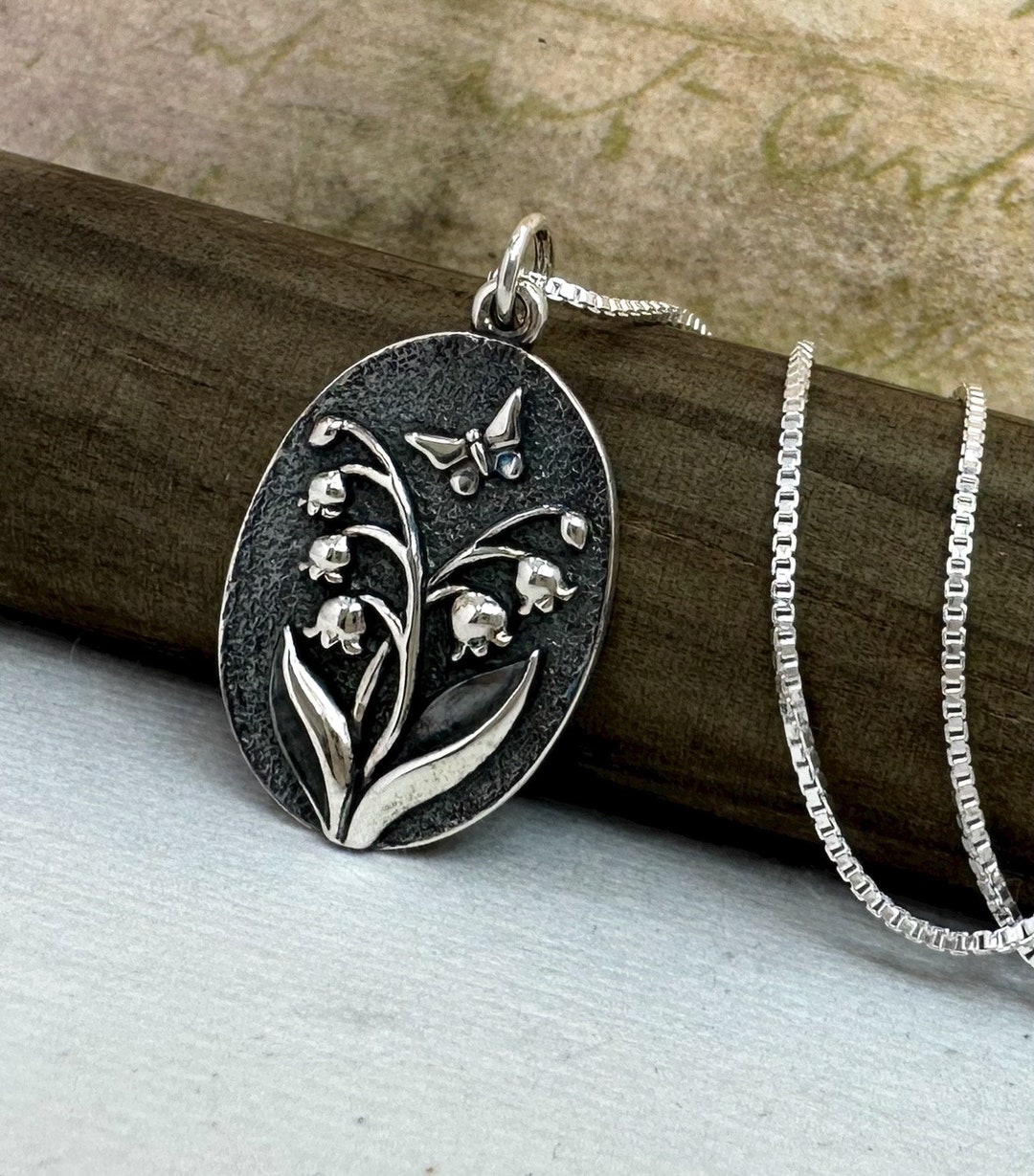 Sterling Silver Lily of the Valley Necklace - Mother's Day Necklace ...