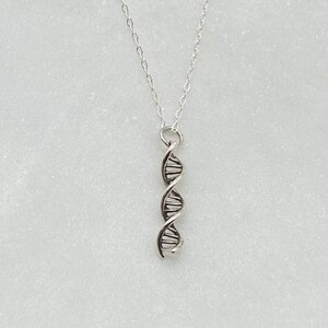 DNA Necklace - Sterling Silver Helix Necklace - Double Helix, Biology ...