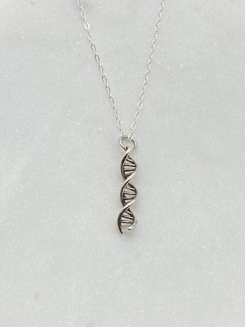 DNA Necklace Sterling Silver Helix Necklace Double Helix - Etsy