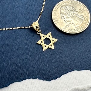 14K Gold Star of David Necklace. Jewish Star, Religious Necklace ...
