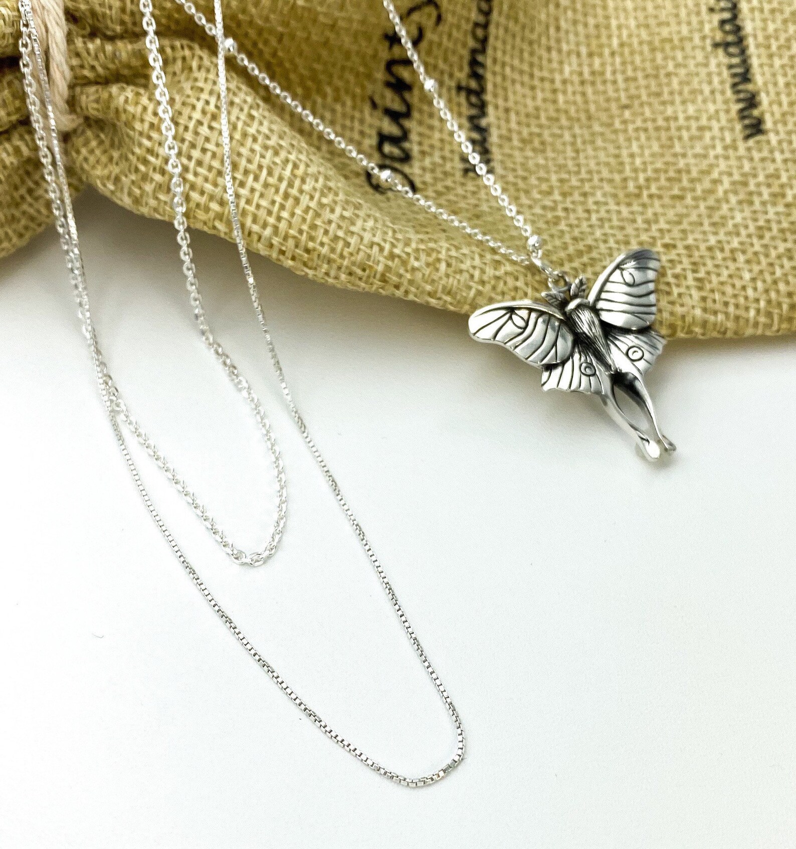 Sterling Silver Moth Necklace Silver Moth Jewelry Faith - Etsy