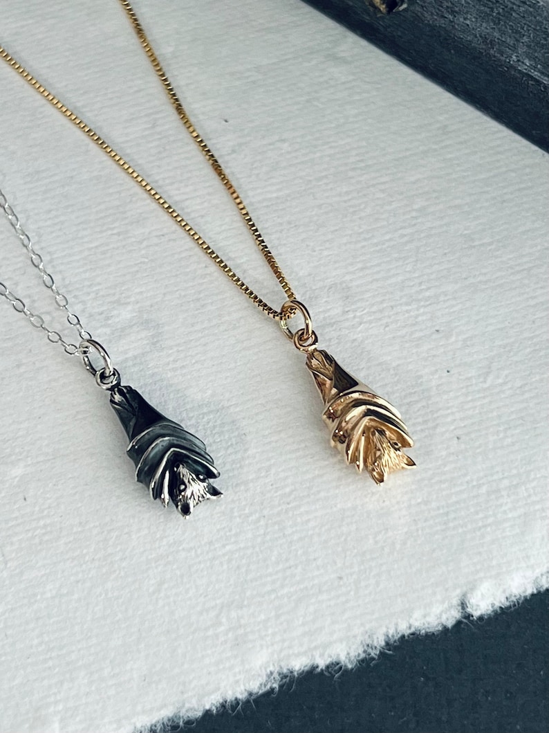 Gold Filled Bat Necklace Silver Bat Necklace Flying Bat - Etsy