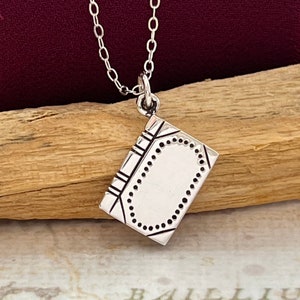 Silver Book Necklace. 3D Book Pendant, Teachers Gift, Graduation Gift ...