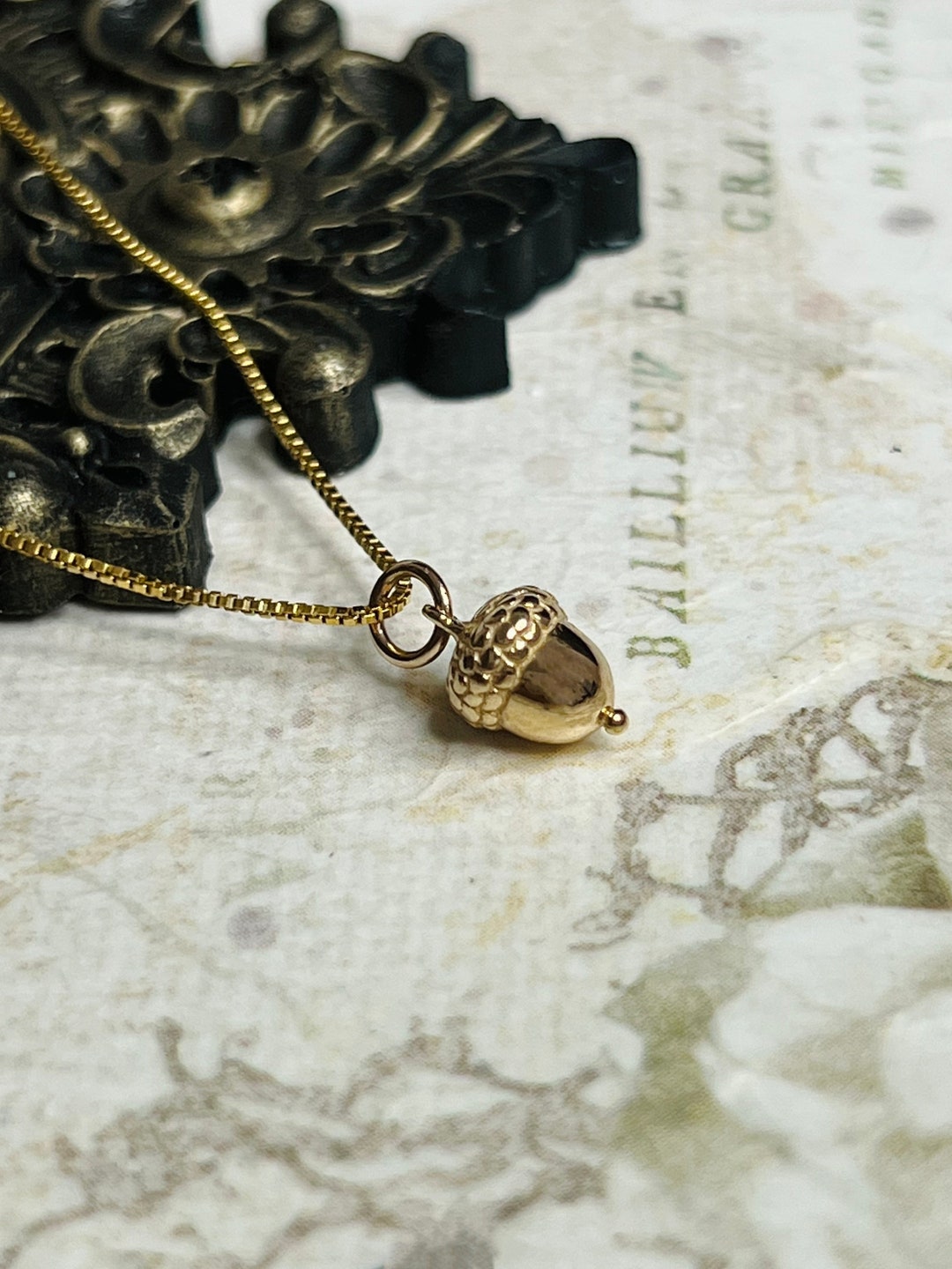 Dainty Acorn Necklace Tiny Silver or Gold Acorn Necklace, Fall Jewelry ...