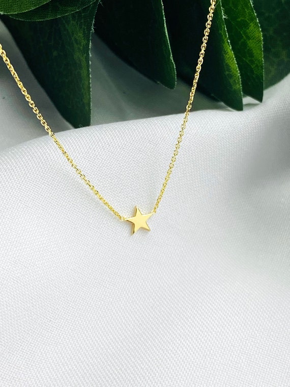 Dainty gold star necklace store