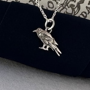 Sterling Silver Raven Necklace - Tiny Raven, Messenger Bird, Raven ...