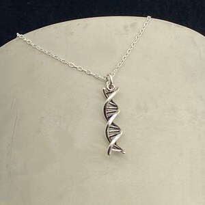 DNA Necklace - Sterling Silver Helix Necklace - Double Helix, Biology ...