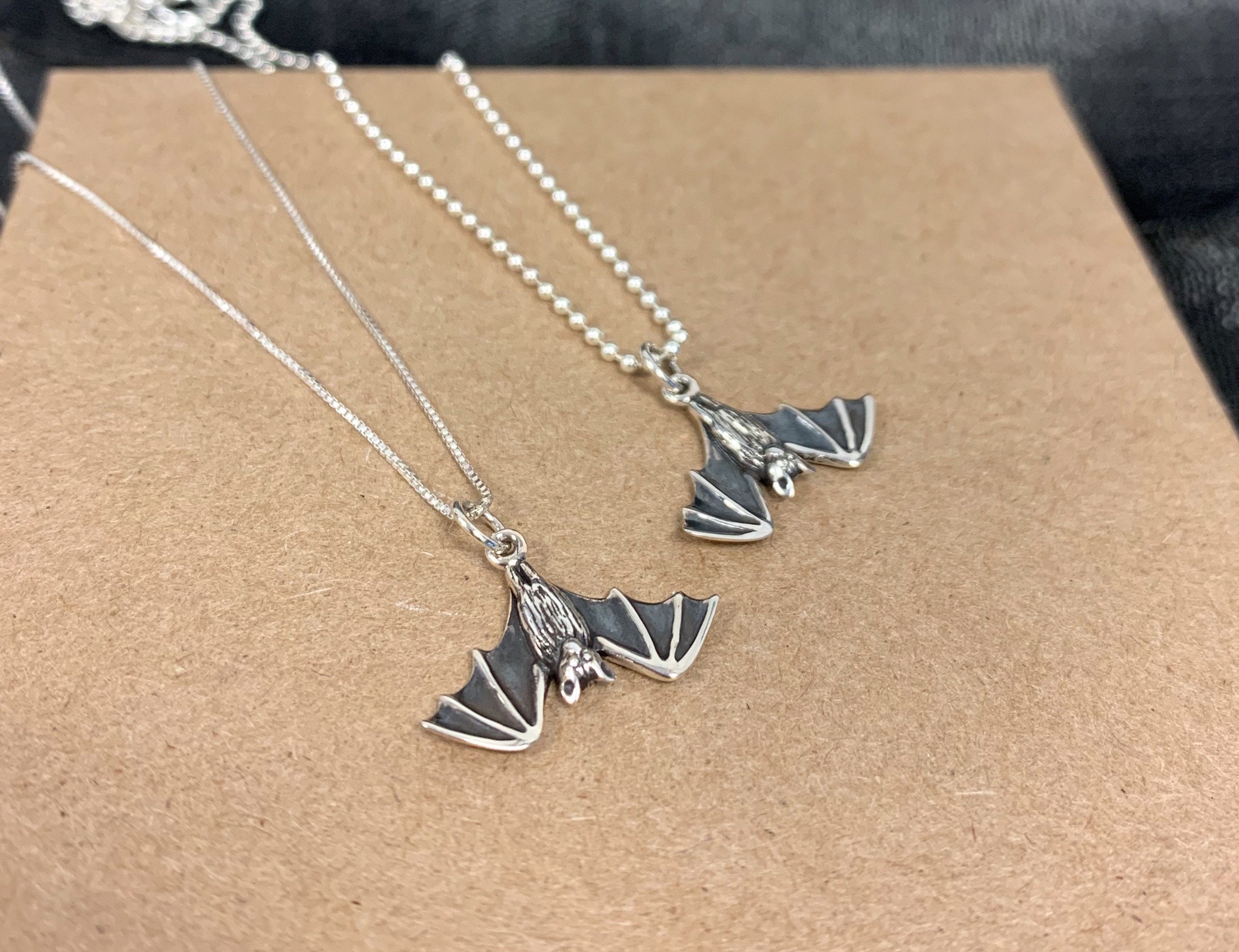 Sterling Silver Bat Necklace Bat Jewelry Night Bat | Etsy