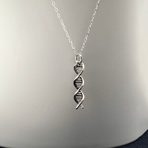 DNA Necklace - Sterling Silver Helix Necklace - Double Helix, Biology ...