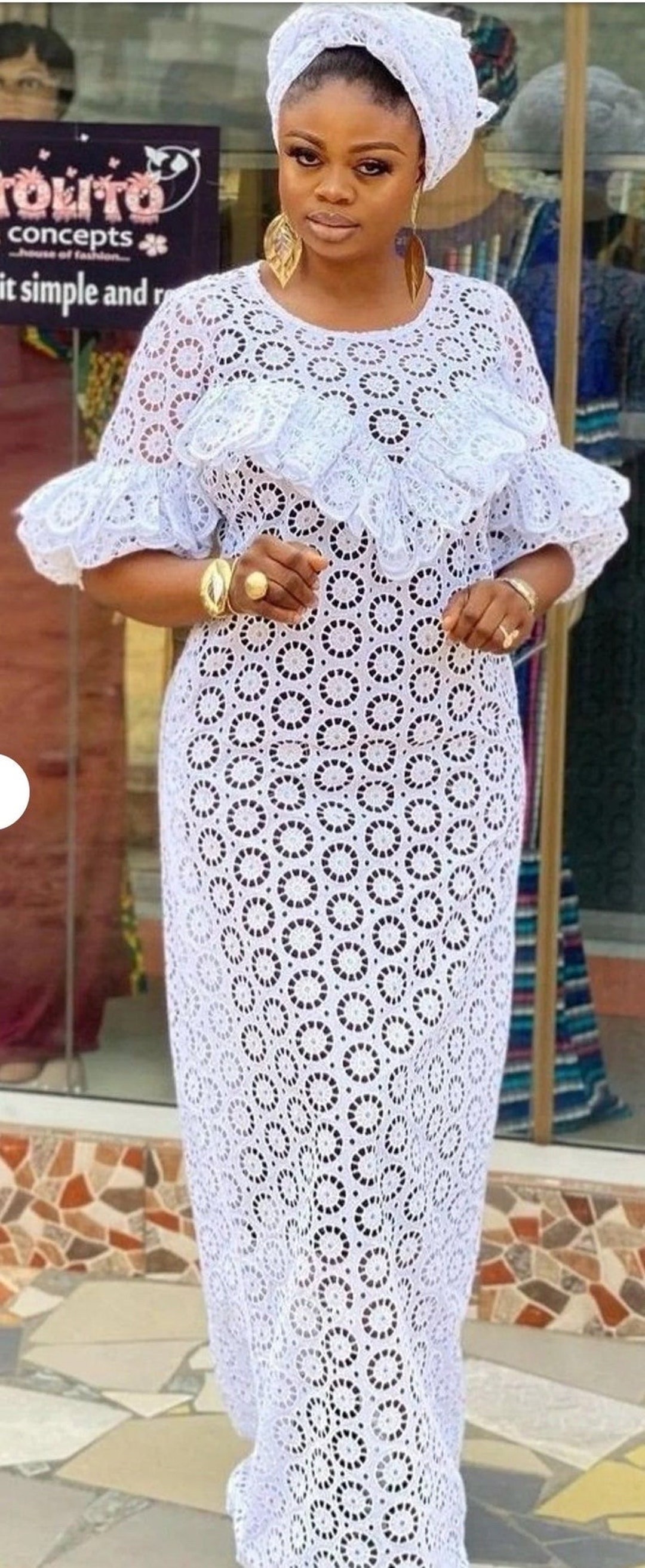 African Women Lace Dress, White Lace Dress ,african Women Clothing ...