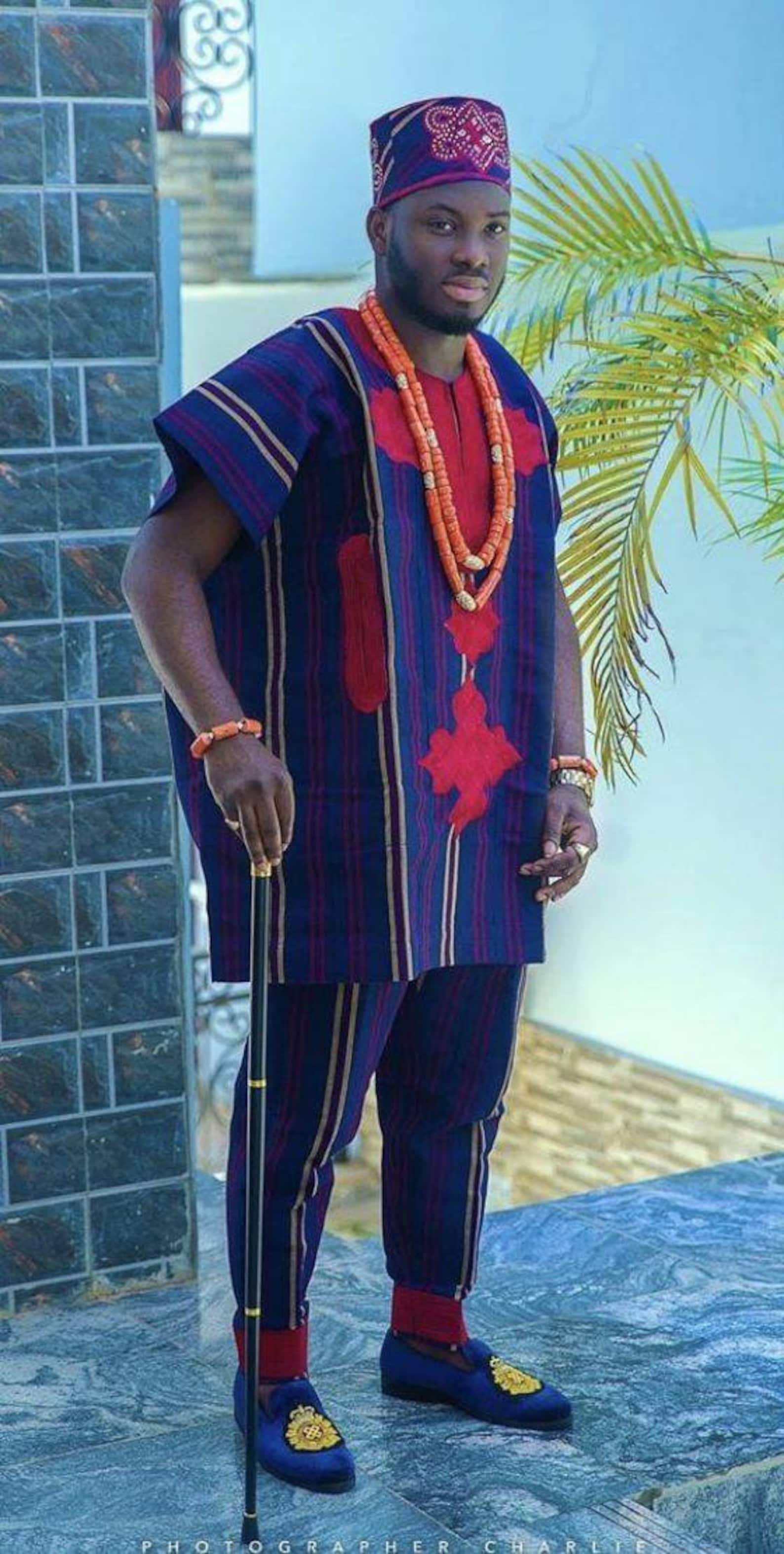 Aso Oke Suit Nigerian Men Suit African Men Clothing Dashiki - Etsy