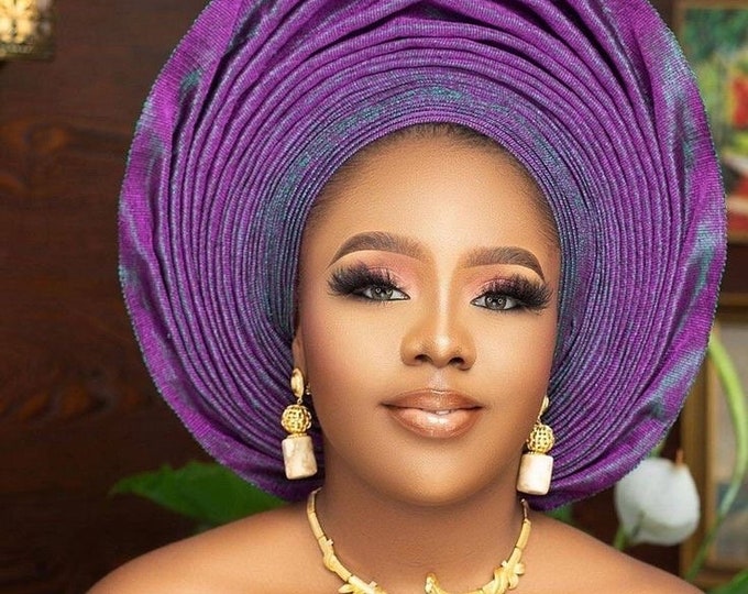 Headtie,gele Hat ,aso-oke Fabric,gele,headwrap,ready-to-wear Gele ...