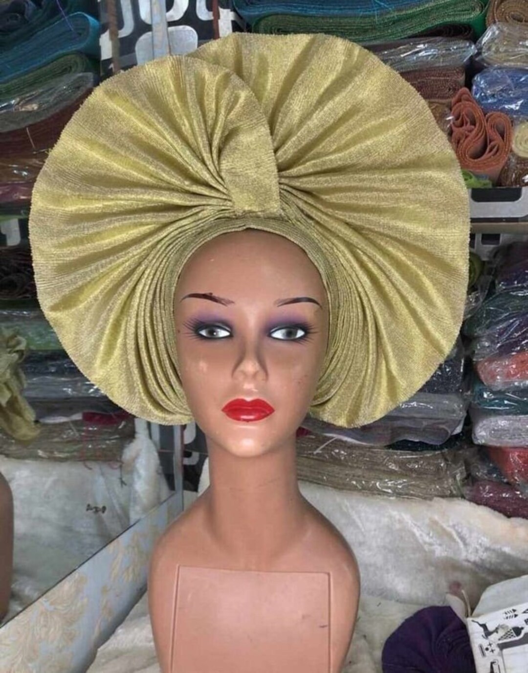 African Aso Oke Gele, Nigerian Auto Gele, Nigerian Bridal Auto Gele ...
