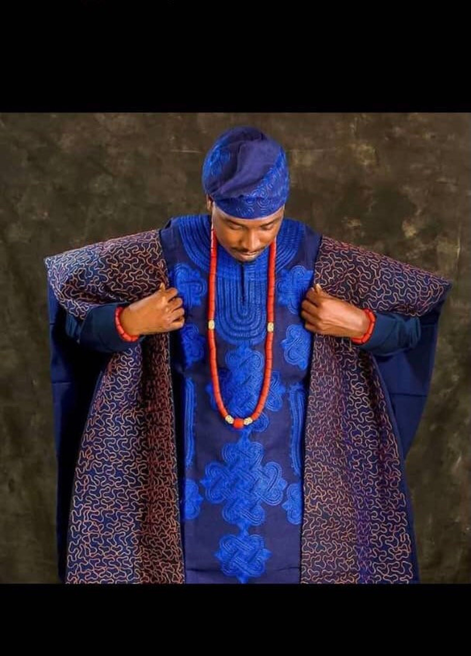 3pc Aso Oke Traditional Wears African Men Clothing African Wedding